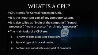 Central Processing Unit(CPU) | PPTX