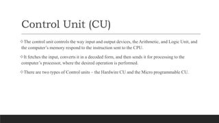 CPU.pptx | Data Storage and Warehousing | Computing