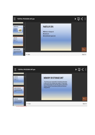 Presentation on Central Processing Unit. | DOCX