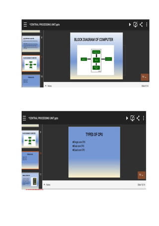 Presentation on Central Processing Unit. | DOCX