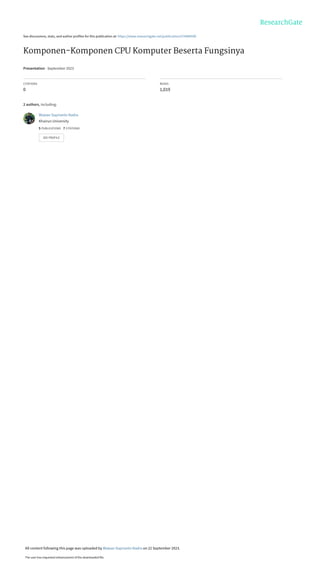 Komponen Komponen CPU & Motherboard 1234 | PDF