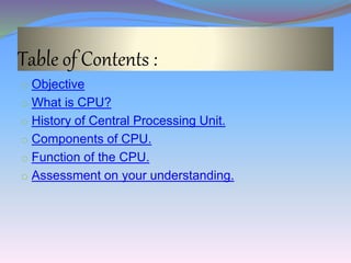 Central Processing Unit | PPTX