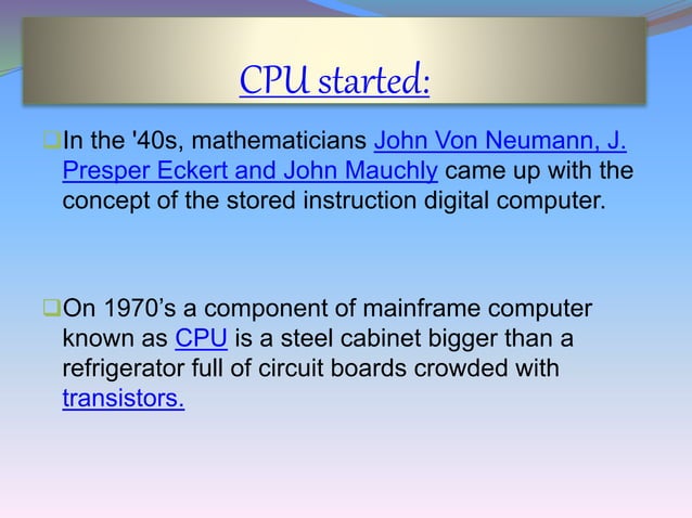 Central Processing Unit | PPTX