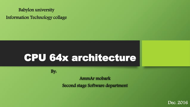 Cpu 64x architecture | PPT