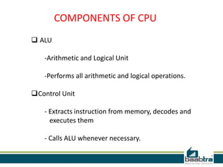 CPU and its execution of instruction | PPT