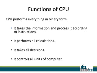 Cpu and its execution of statements | PPT