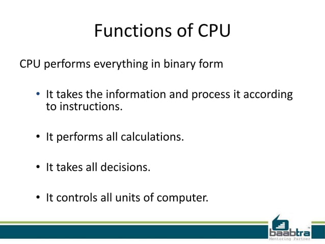 Cpu and its execution of statements | PPTX | Computing | Technology ...