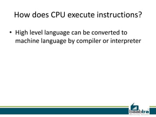 Cpu and its execution of statements | PPT