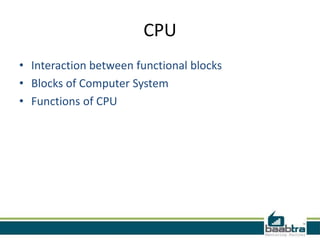 Cpu and its execution of statements | PPT
