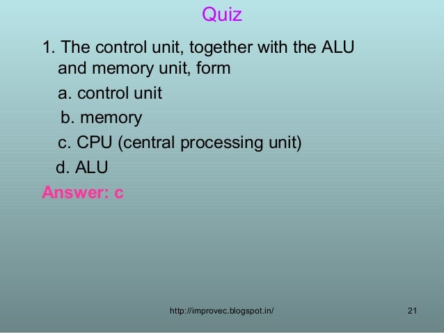 Cpu and its functions