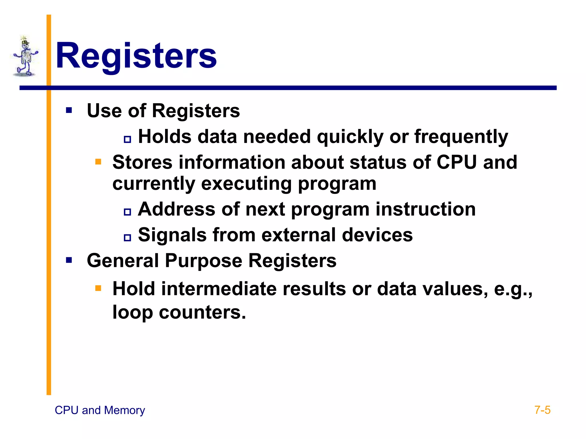 The CPU and Memory and Major Components | PPT