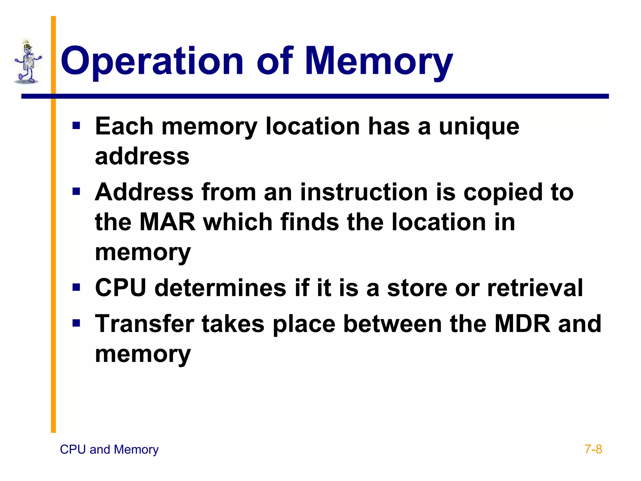The CPU and Memory and Major Components | PPT