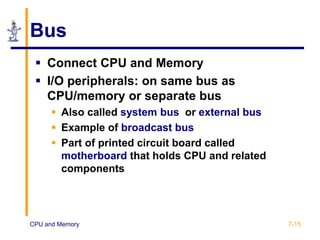 The CPU and Memory and Major Components | PPT
