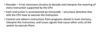Cpu and memory | PPT