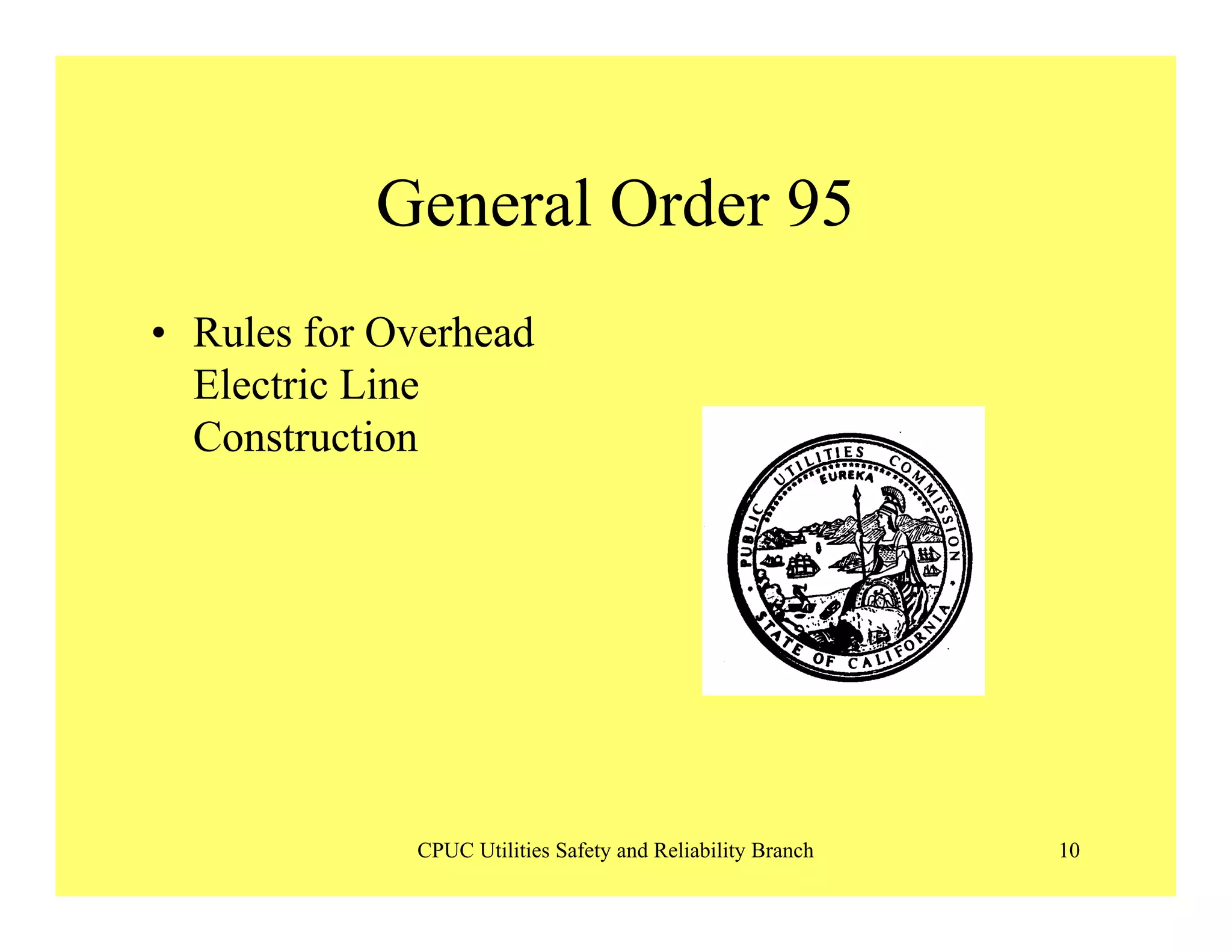 CPUC - General Orders 95, 128 & 165 | PDF