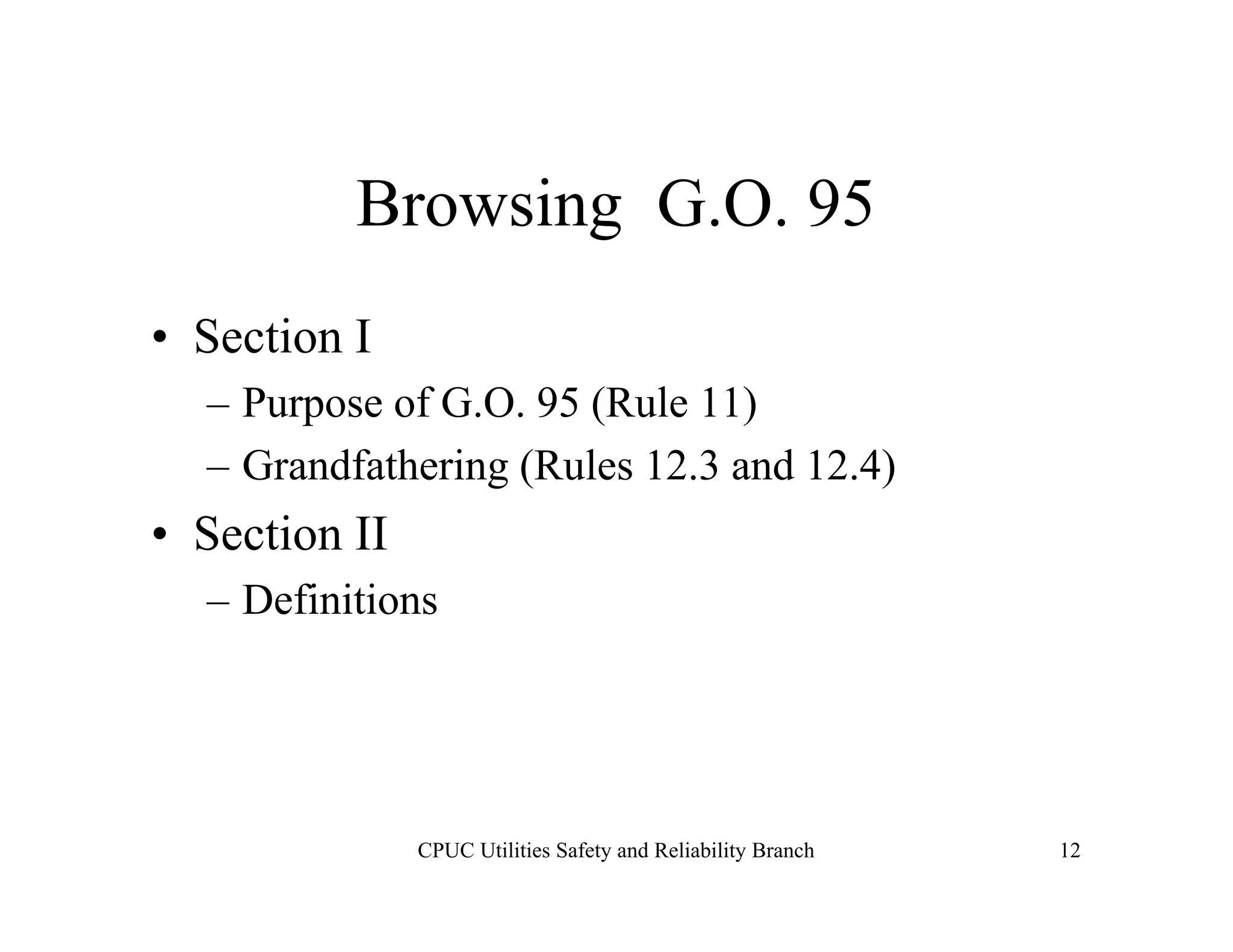 CPUC - General Orders 95, 128 & 165 | PDF