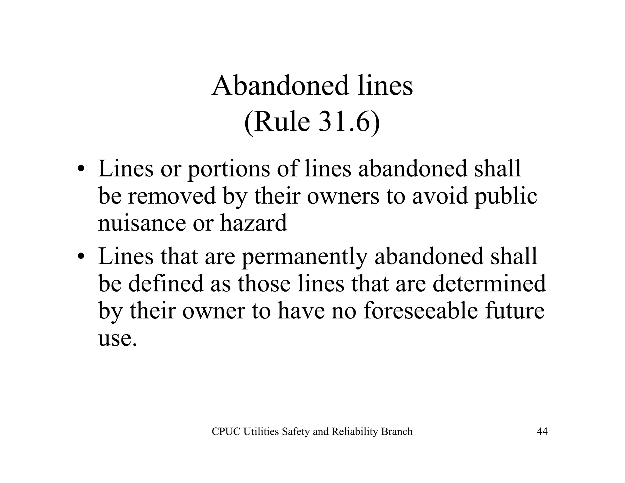 CPUC - General Orders 95, 128 & 165 | PDF