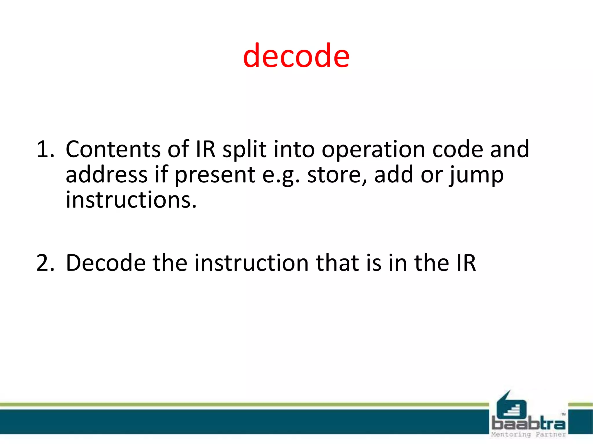 Cpu & its execution of instruction | PPTX