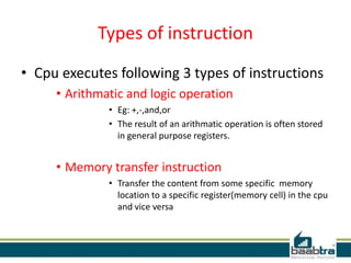 Cpu & its execution of instruction | PPTX