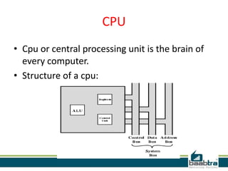 Cpu & its execution of instruction | PPTX