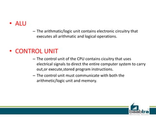 Cpu & its execution of instruction | PPTX
