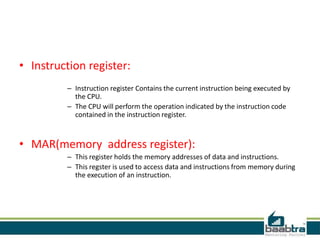 Cpu & its execution of instruction | PPTX