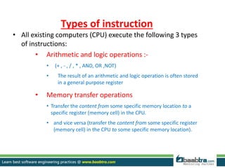 Cpu & its execution of instruction | PPTX