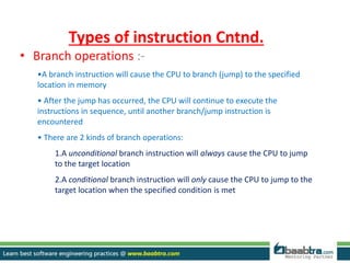 Cpu & its execution of instruction | PPTX