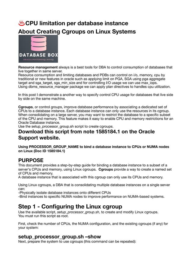 ♨️CPU limitation per Oracle database instance | PDF