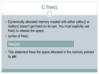 Dynamic Memory allocation | PPTX | Programming Languages | Computing