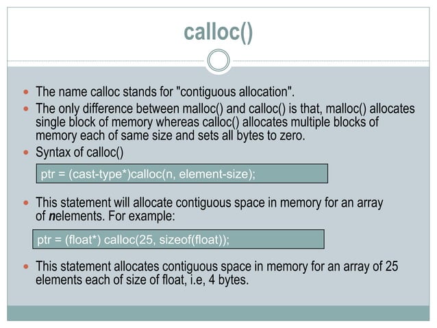 Dynamic Memory allocation | PPT