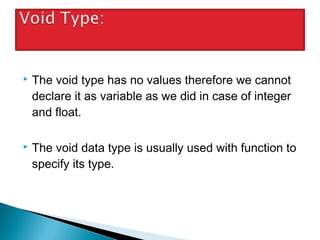 Datatypes in C Language | PPT