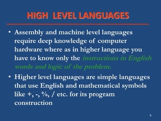 Programming languages,compiler,interpreter,softwares | PPTX