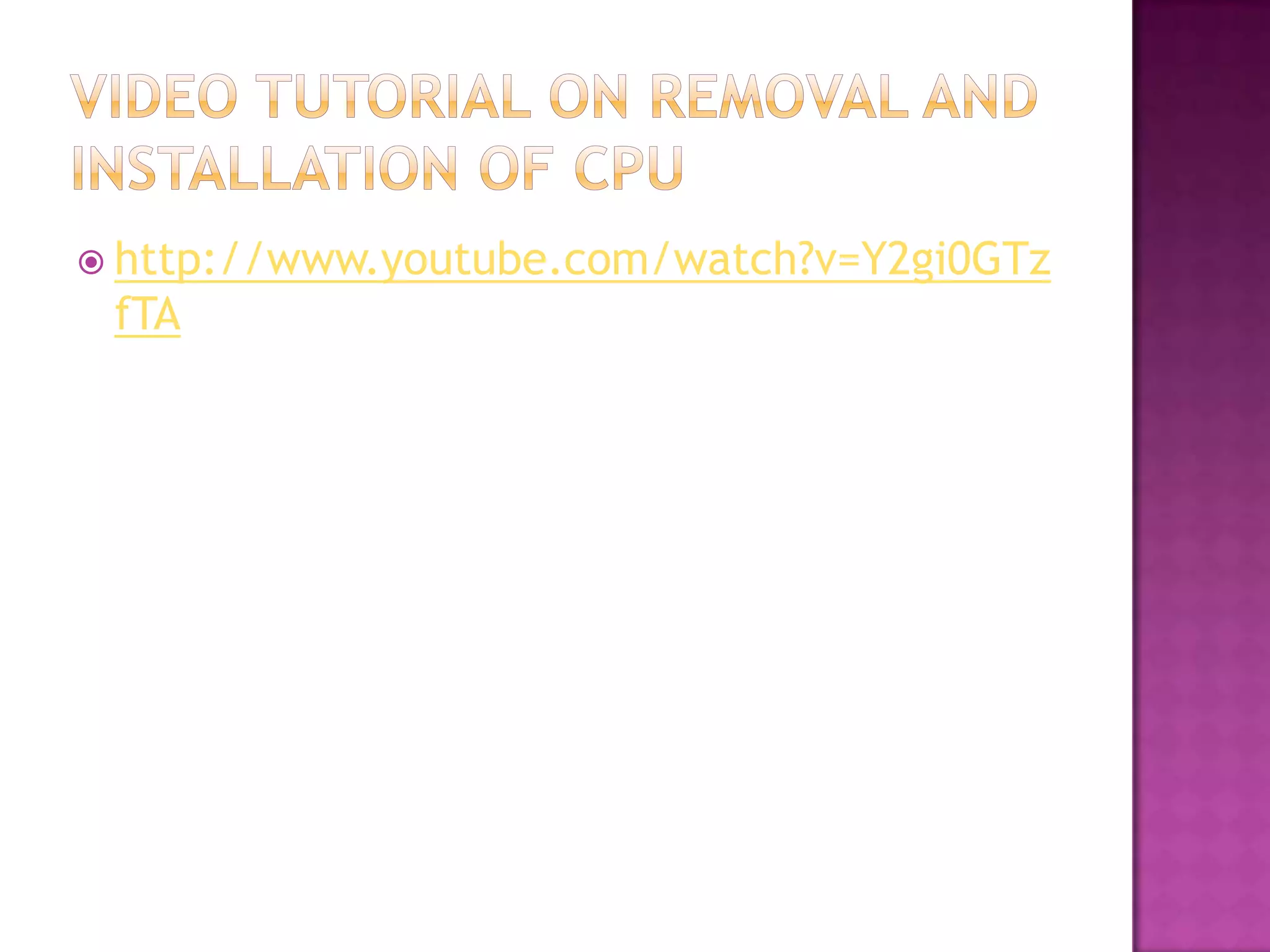 Cpu presentation | PPTX