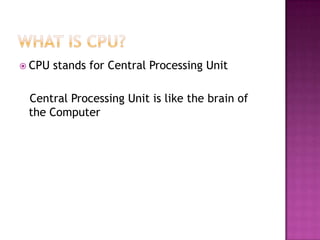 Cpu presentation | PPTX