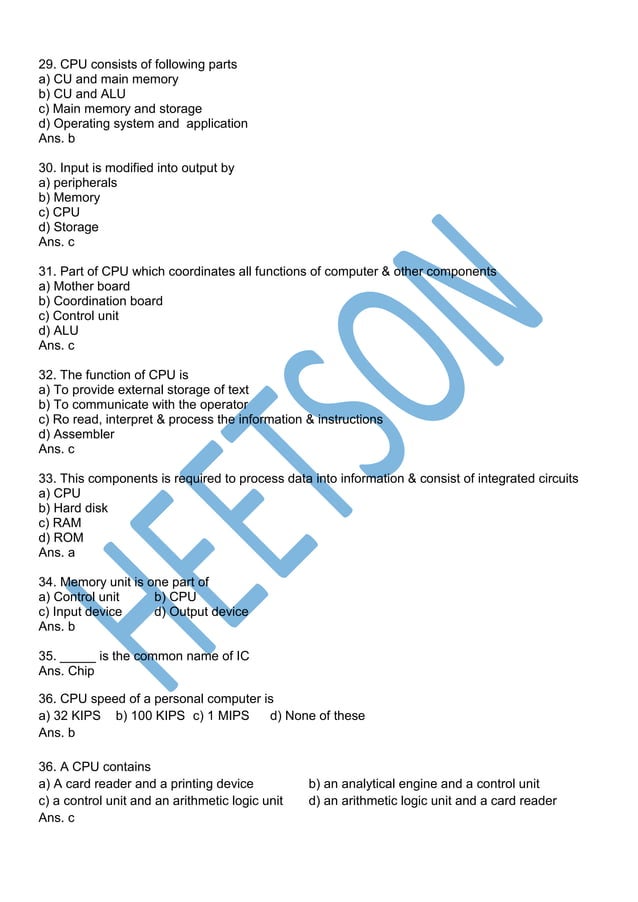 Cpu Mcq Computer Microprocessor Question Pdf Operating Systems Computer Software And