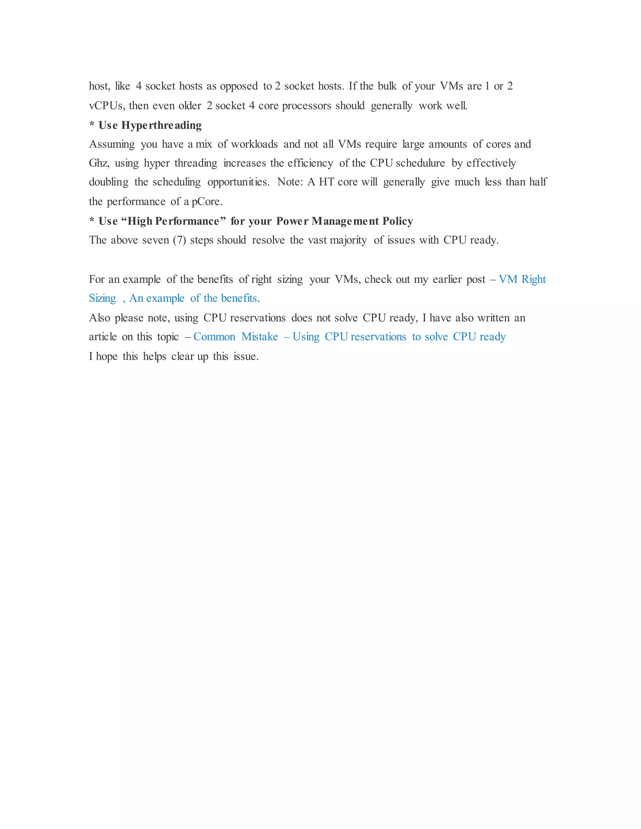 Cpu ready recomendaciones | DOCX