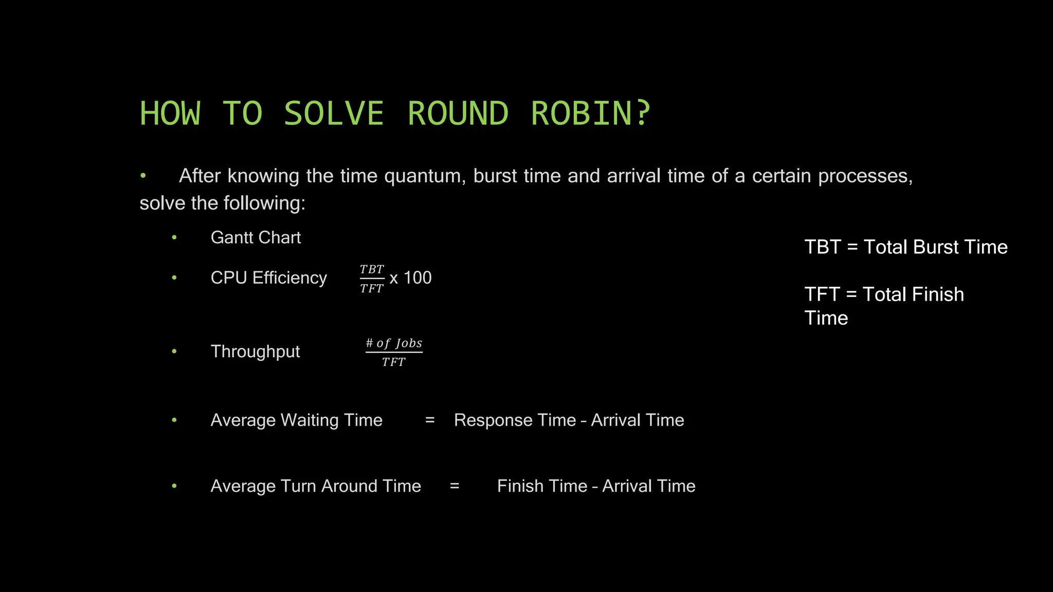 First in, First out and Round Robin CPU Scheduling | PPTX