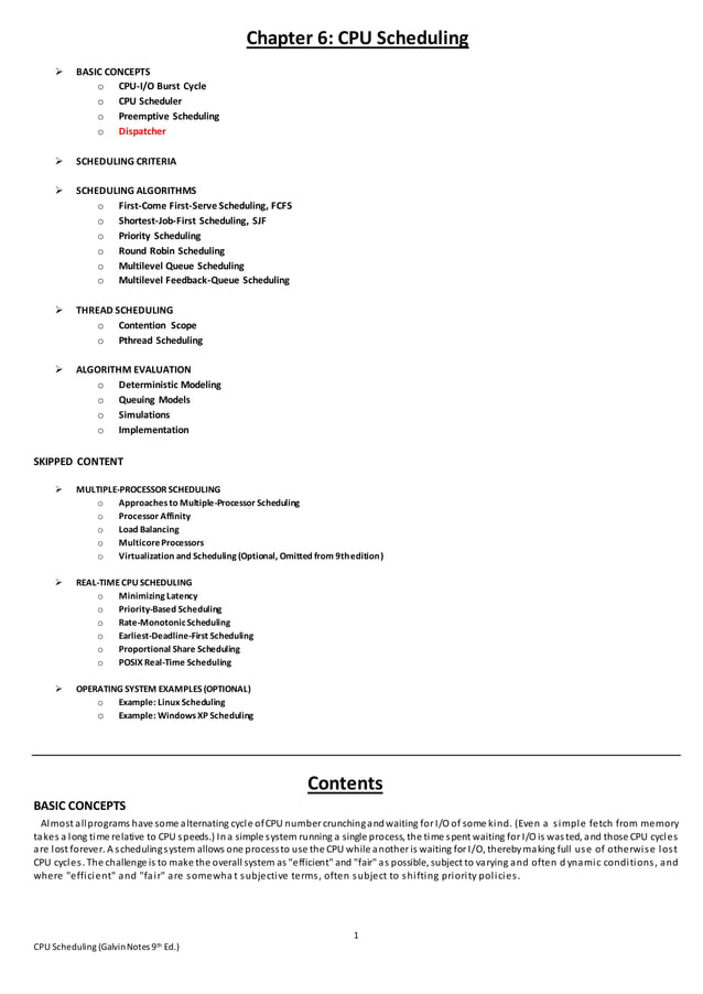 Cpu Scheduling Final Pdf