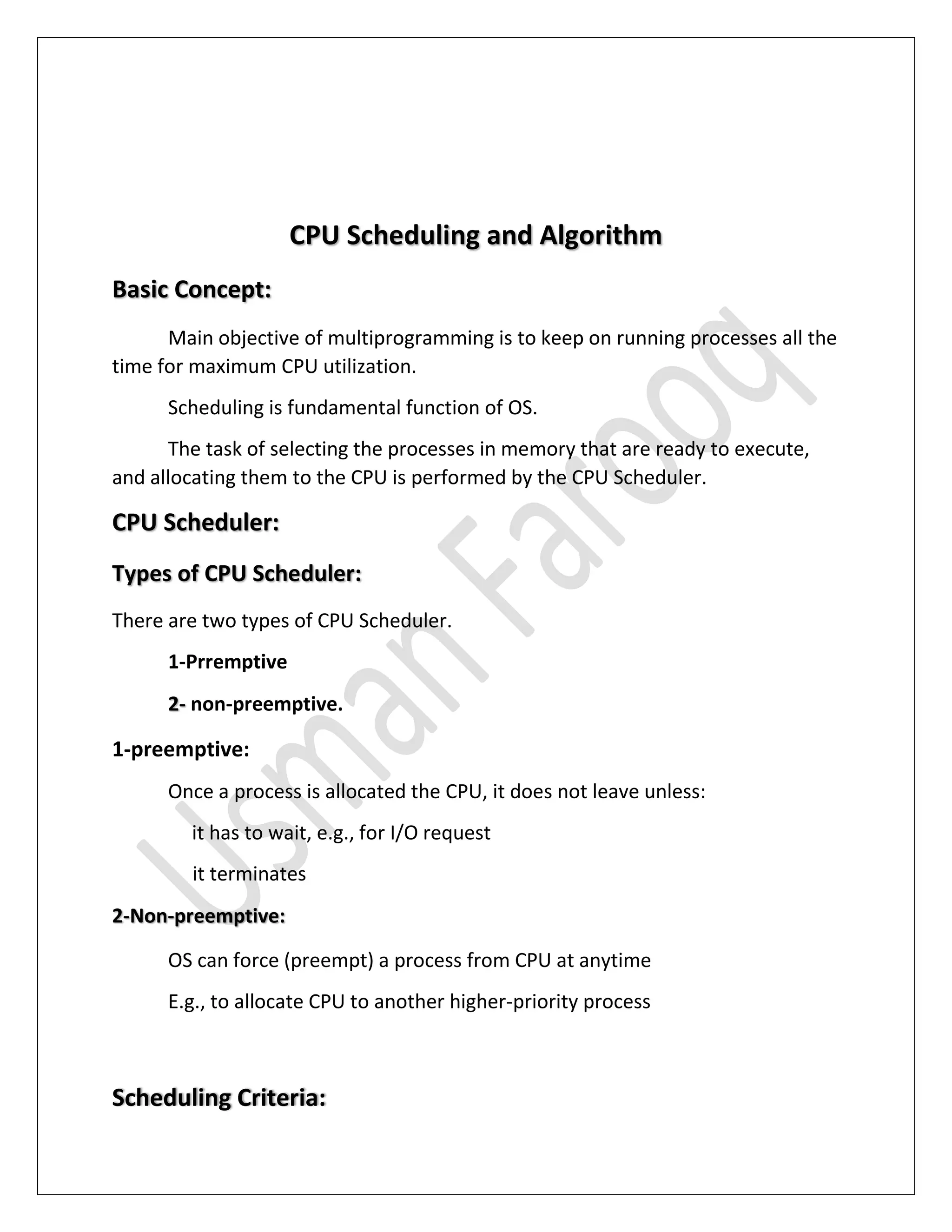 Cpu scheduling & process synchronizing | PDF