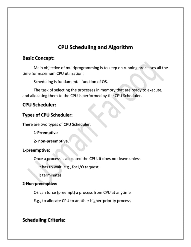 Cpu scheduling & process synchronizing | PDF
