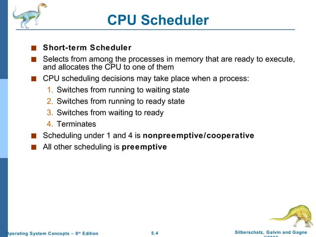 Cpu scheduling(suresh) | PPT | Operating Systems | Computer Software and Applications