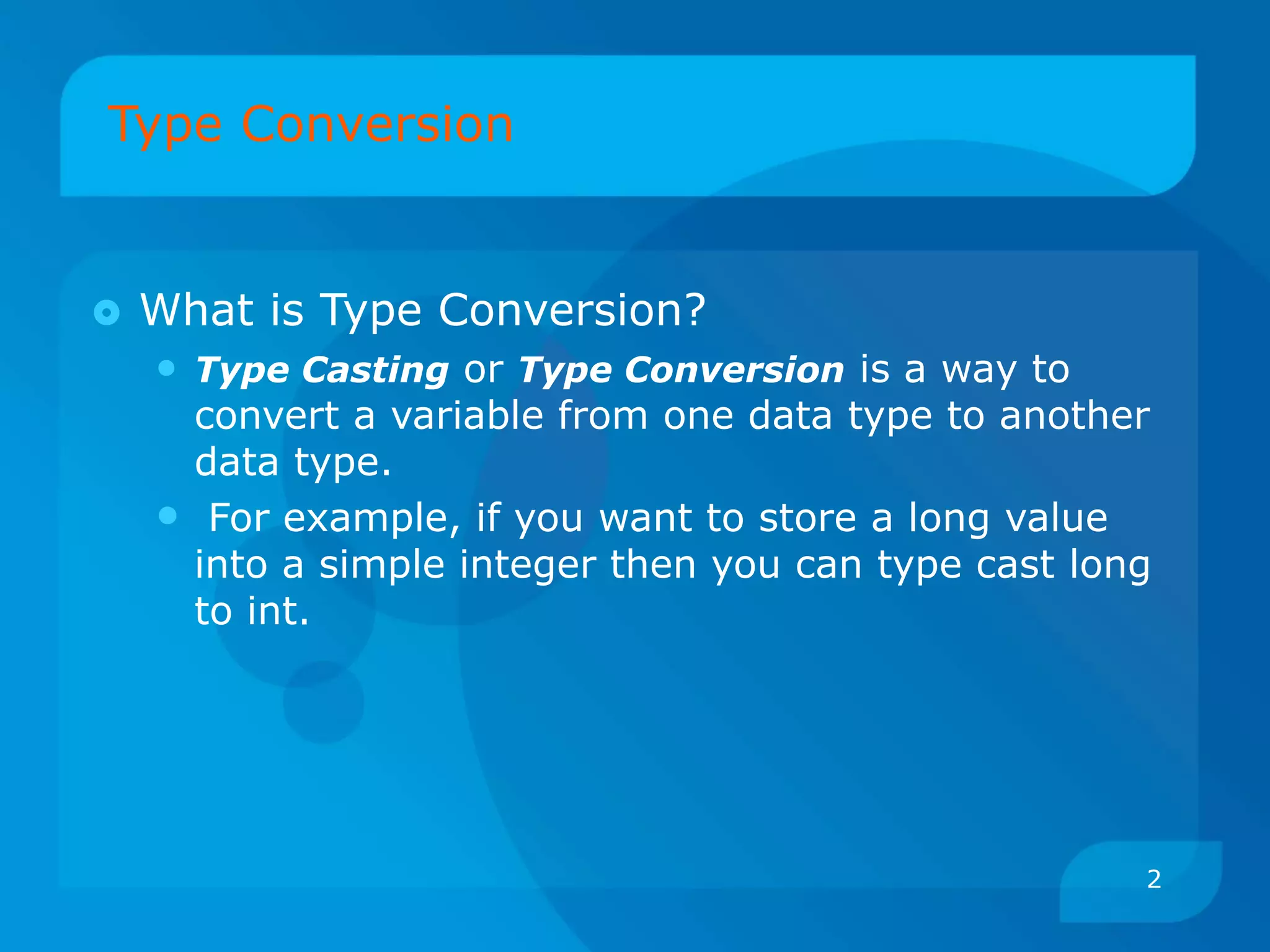 Type Conversion, Precedence and Associativity | PPTX