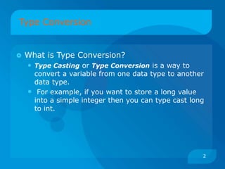 Type Conversion, Precedence and Associativity | PPTX