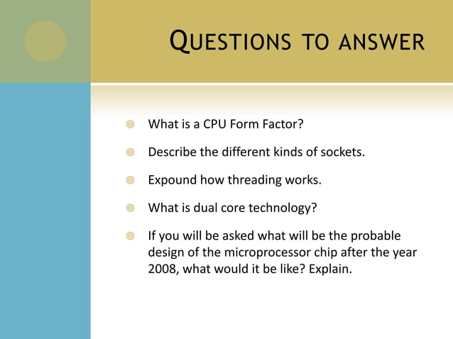 CPUs, Form Factor And Sockets | PPTX