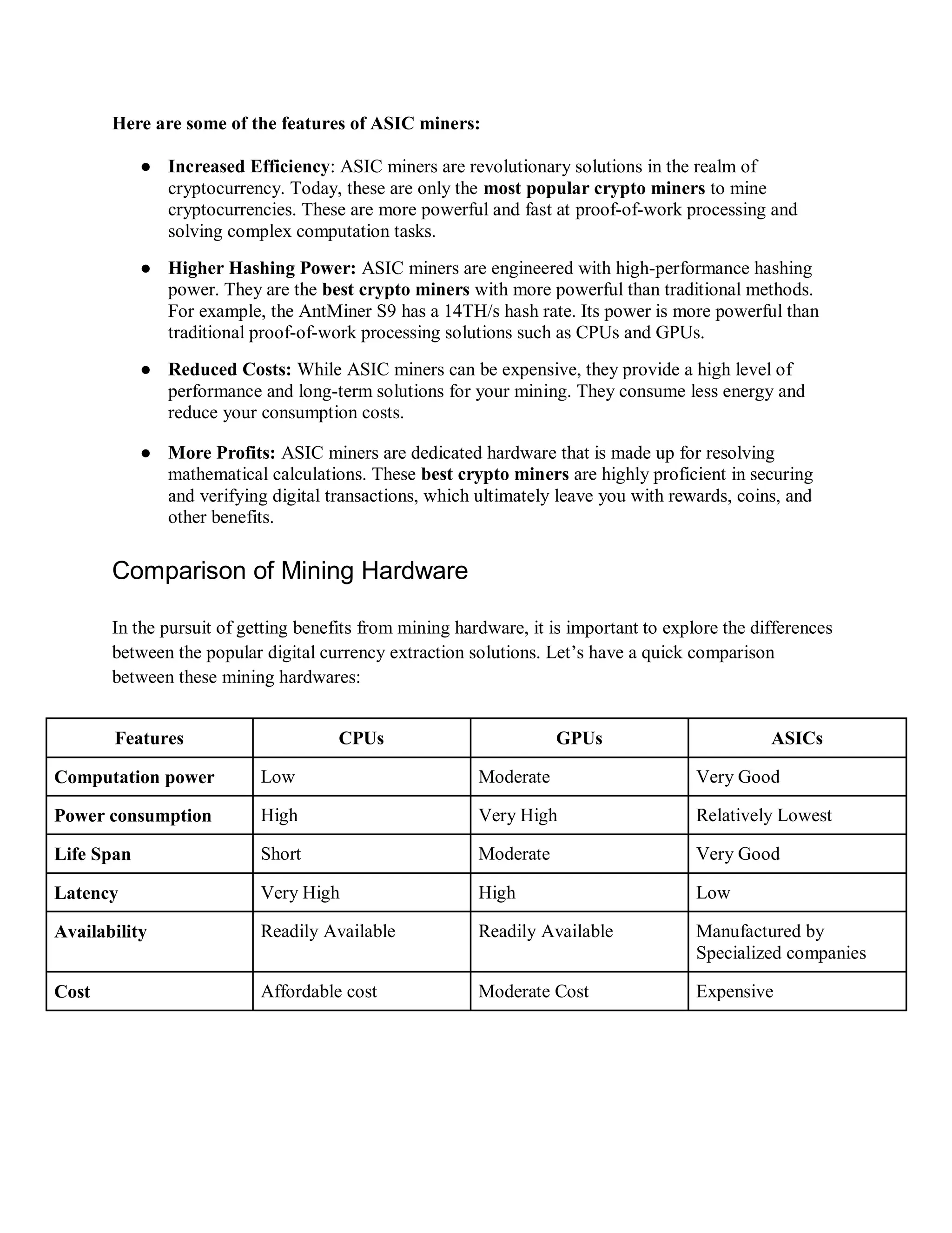 CPUs to ASICs: The Evolution of Crypto Mining Hardware | PDF