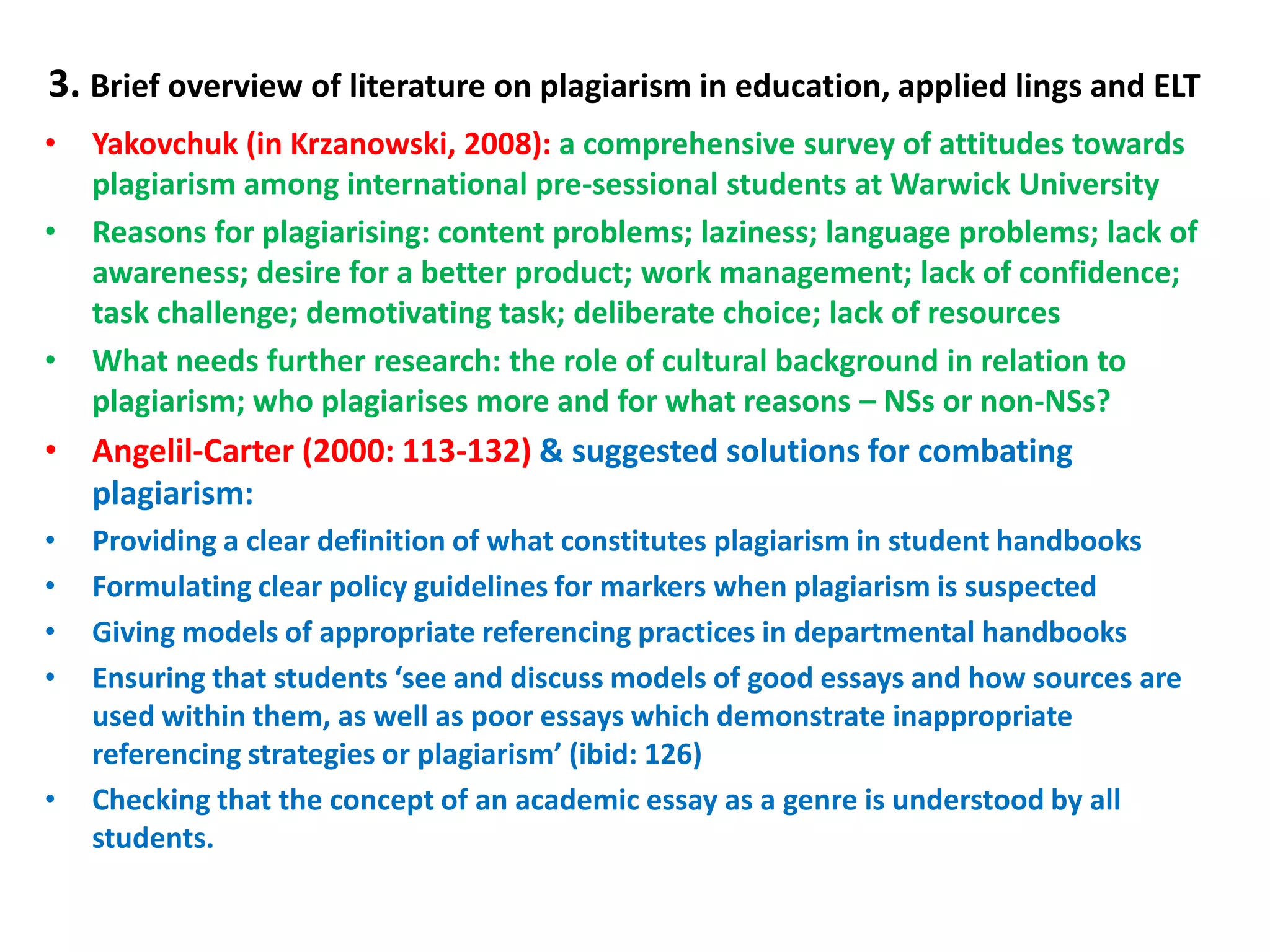 Plagiarism: awareness-raising strategies to improve writing practices ...