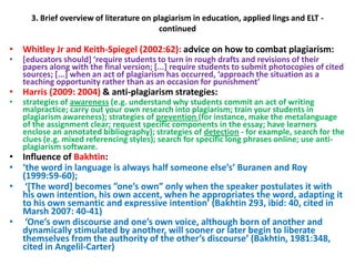 Plagiarism: awareness-raising strategies to improve writing practices ...