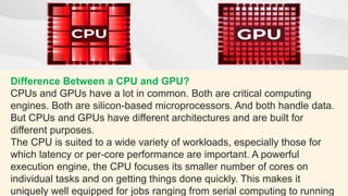 CPU vs GPU Comparison | PPT