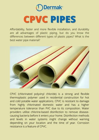 Cpvc pipes | PDF | Chemistry | Science